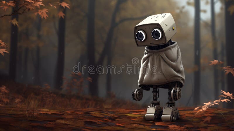 Lonely Collaborative Robot: a Soft Realism Forest Encounter Stock ... Lonely Collaborative Robot: a Soft Realism Forest Encounter Stock ...