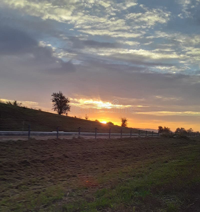 Lonely country sunset stock photo. Image of country - 236110388