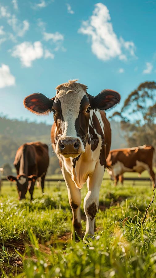 Lonely Cow on a Pasture on a Walk Stock Image - Image of domestic, farm ...