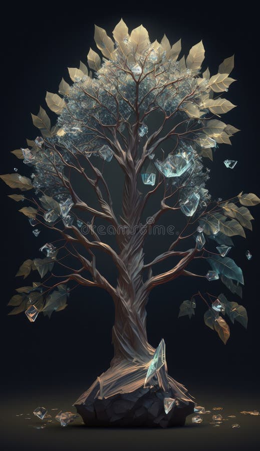 A lonely crystal tree stock illustration. Illustration of crystal ...