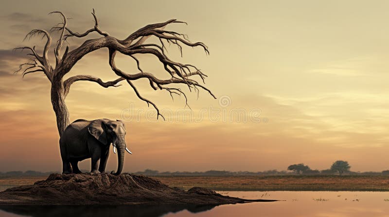 Lonely Elephant, the Symbol of Power Stock Photo - Image of support ...