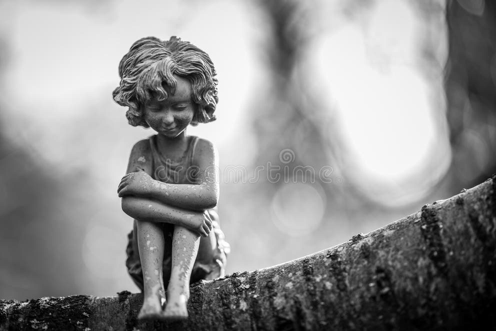 Lonely fairy in mono stock image. Image of shadows, sitting - 65761475