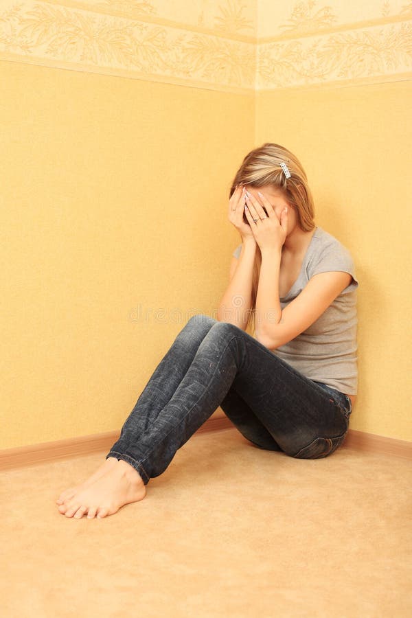 Lonely girl stock photo. Image of face, home, portrait - 10140982