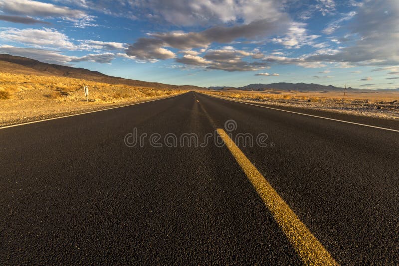 Lonely Highway in Desert of California, USA Stock Photo - Image of ...