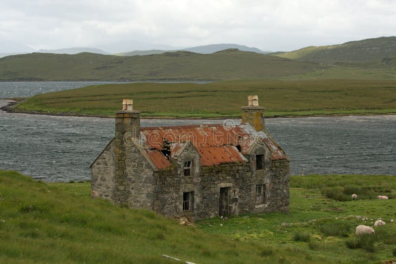 Lonely house stock photo. Image of loch, ruins, lake - 37611238