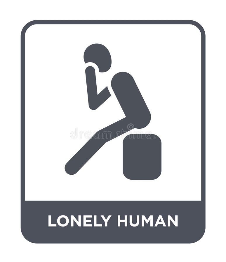Lonely Human Icon in Trendy Design Style. Lonely Human Icon Isolated on ...