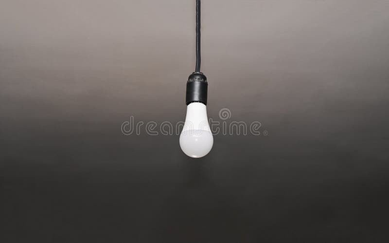 Lonely a Lamp Hanging on a Cable. Stock Image - Image of creativity ...