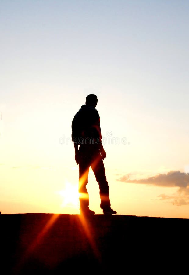 Lonely Man stock image. Image of light, loneliness, land - 11120199