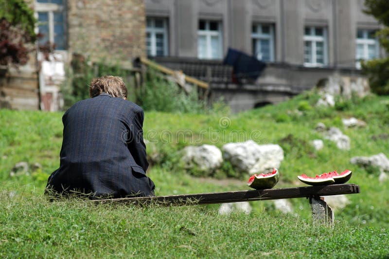Lonely man stock image. Image of sitting, waiting, worried - 2687939