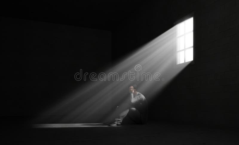 Lonely Man In A Dark Room Stock Images - Image: 31024784