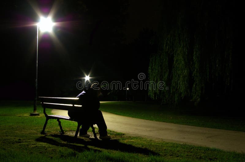 Lonely man at night stock image. Image of sitting, loneliness - 3054953