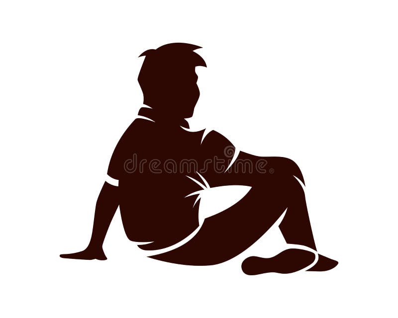 Lonely Man with Side View Perspective Illustration Stock Vector ...