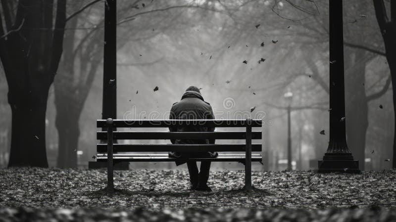 Man Sitting Bench Rain Stock Illustrations – 139 Man Sitting Bench Rain ...