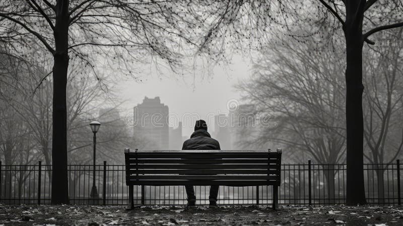 Lonely Man Sitting Bench Stock Illustrations – 273 Lonely Man Sitting ...