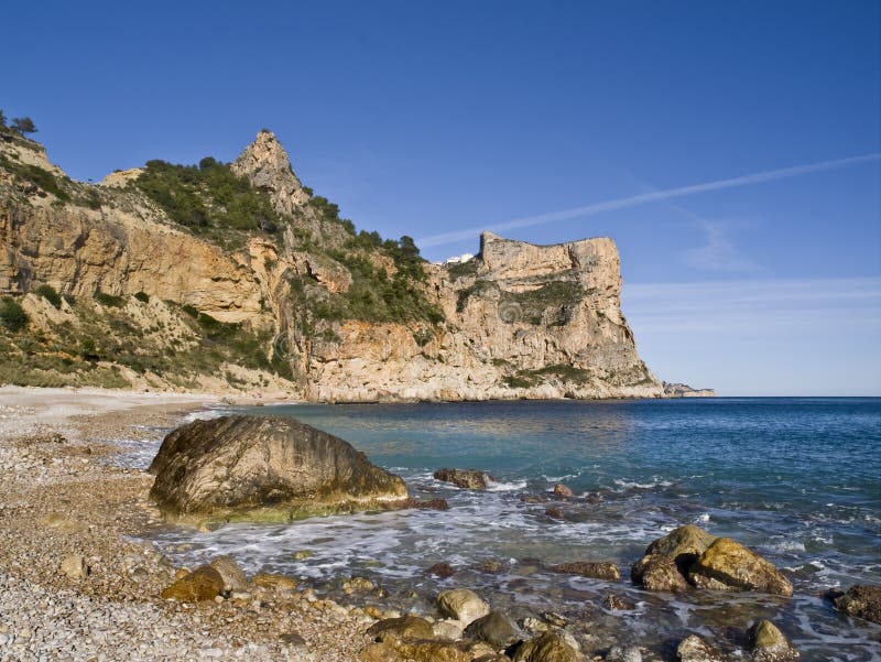 Lonely Mediterranean Beach stock image. Image of beach - 12022381