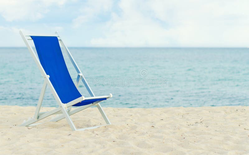 Lonely Metal-framed Deckchair Stock Photo - Image of place, coast: 36660210