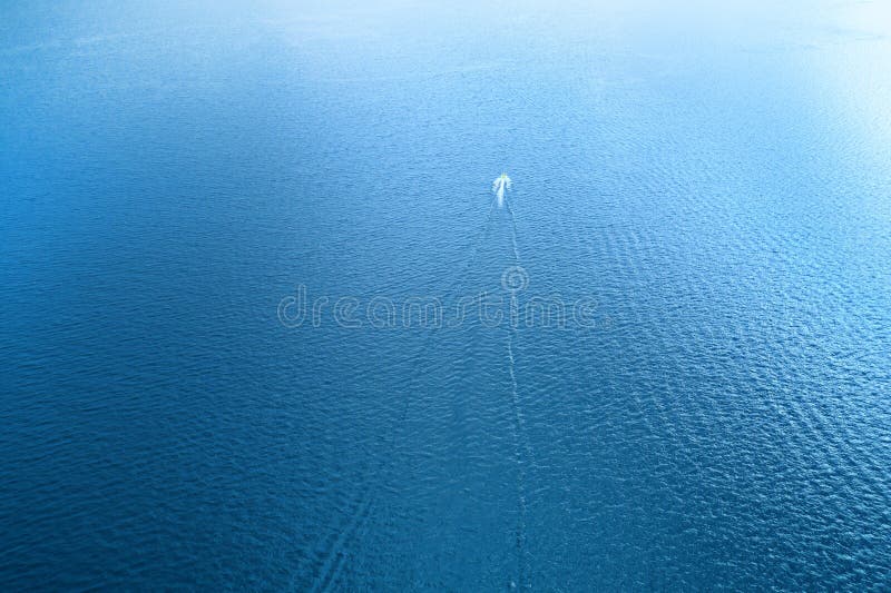 Lonely Motor Boat on the Empty High Seas Stock Photo - Image of ...
