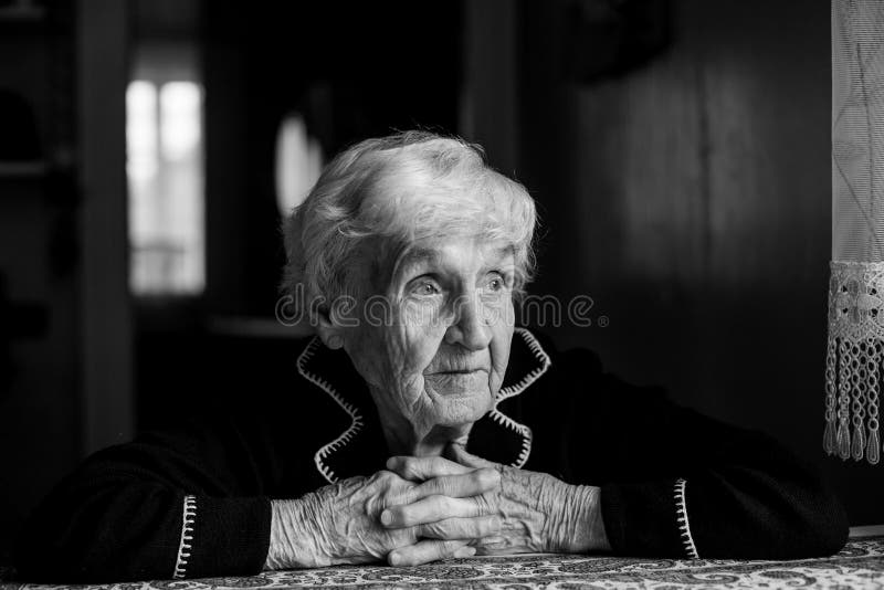 Portrait Of A Lonely Sad Old Lady. Stock Photo - Image of depression ... Portrait Of A Lonely Sad Old Lady. Stock Photo - Image of depression ...