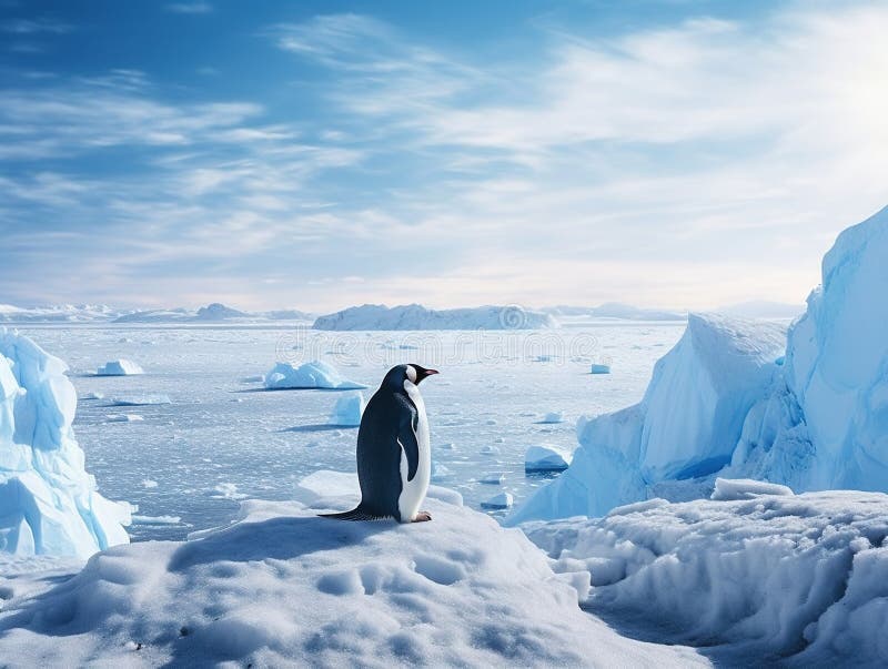 Lonely Penguin stock illustration. Illustration of fantasy - 293705117