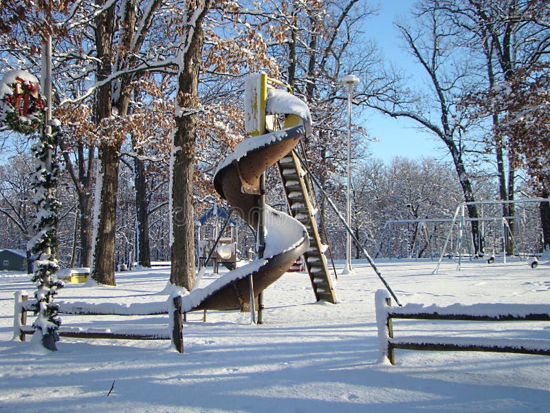 Lonely Playground stock image. Image of fence, playground - 4153903