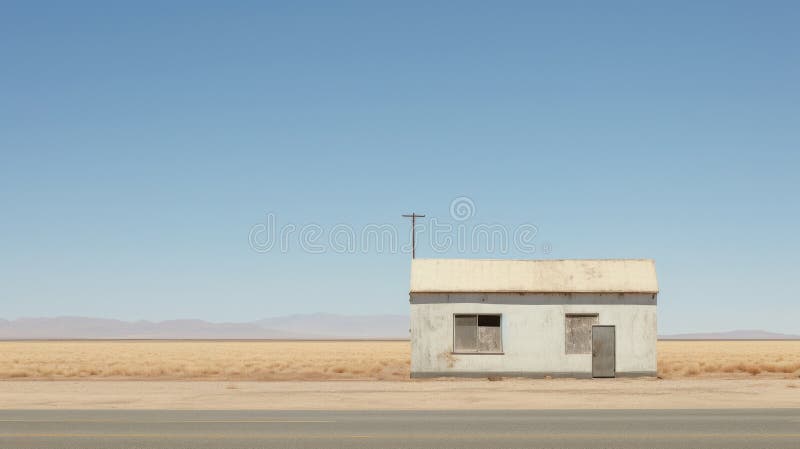 Lonely Post Office Building in the Desert Stock Illustration ...