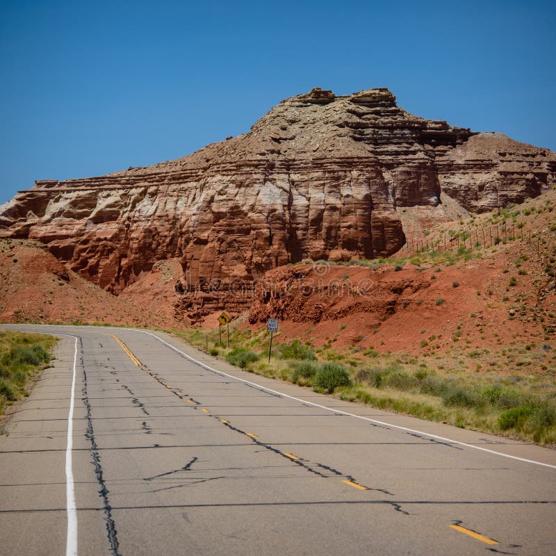Lonely road in Arizona stock image. Image of travel - 167120543