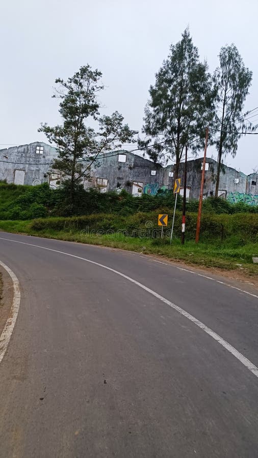 Lonely Road Around an Abandoned Former Mushroom Factory in East Java ...