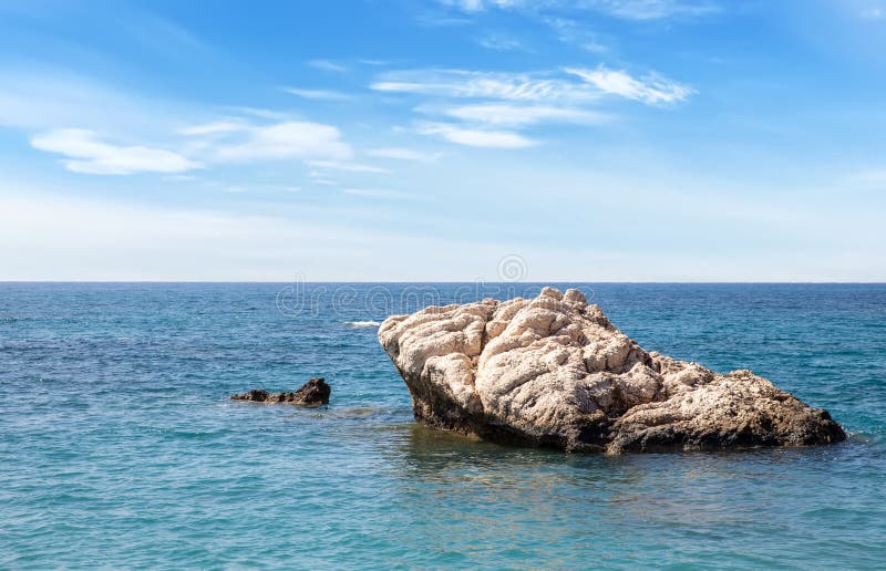 Lonely Rocks in Turquoise Sea on Sunny Day Stock Photo - Image of ...