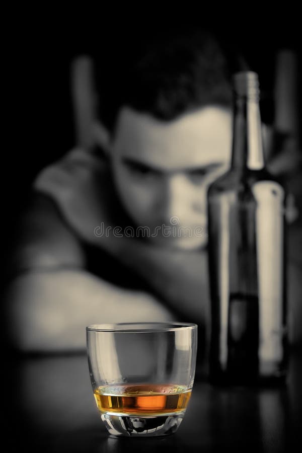 Lonely and Sad Man Drinking Alone Stock Photo - Image of latin, health ...
