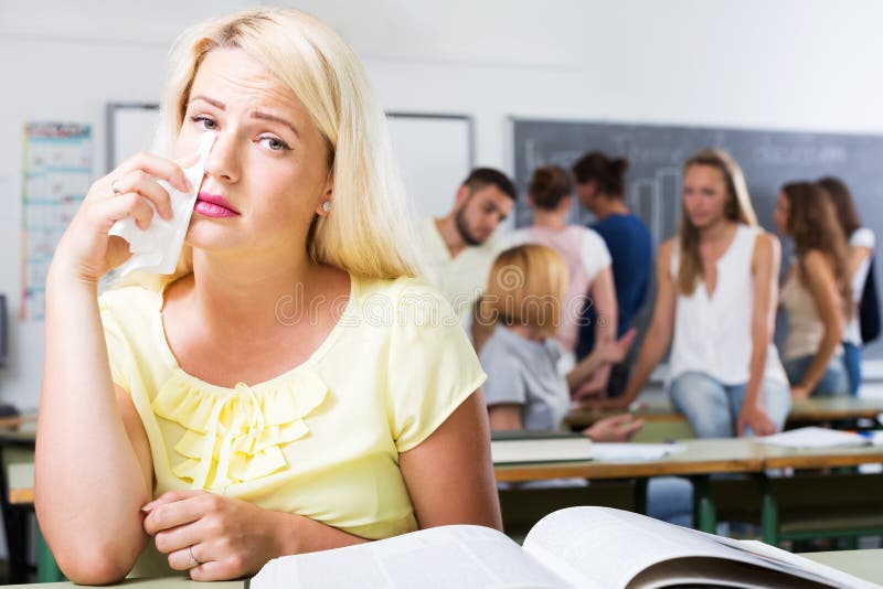 Lonely Sad Student in the Classroom Stock Photo - Image of cruelty ...