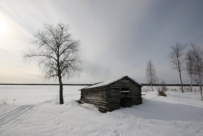 Lonely Shack stock image. Image of emptiness, suomi, ruka - 5033469