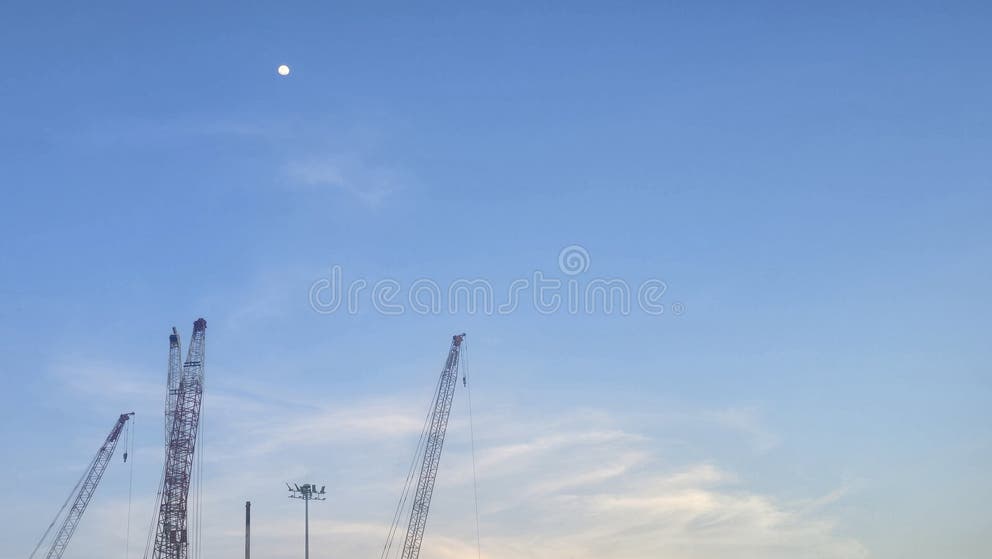 Lonely sky, the moon point stock photo. Image of point - 379924288
