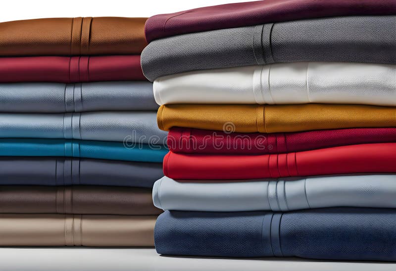 Lonely Stack of Cotton Plain Clothes Folded Isolated on White ...
