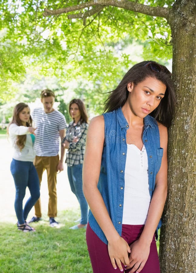 Lonely Student Being Bullied by Her Peers Stock Image - Image of ...