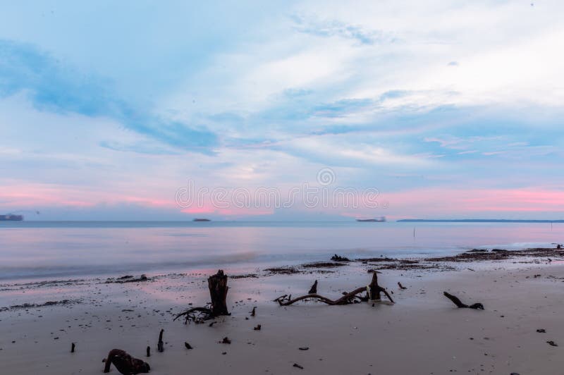 Lonely sunset scene stock photo. Image of relax, landscape - 153603956