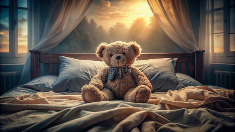 A Lonely Teddy Bear in an Empty Bed a Powerful Visual Exploration of ...