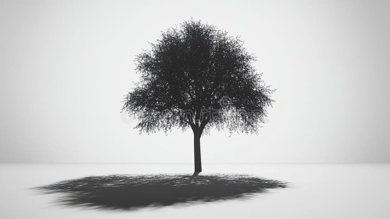 Lonely Tree Silhouette, Realistic, Cinematic Light, Sharp Focus. Stock ...