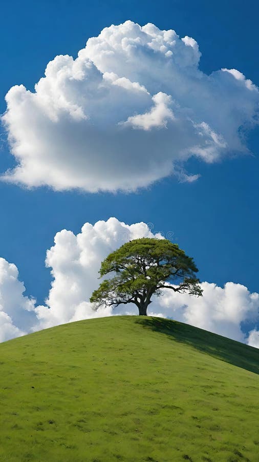 A Lonely Tree on the Top of the High Hills, Reaching Out To the Endless ...