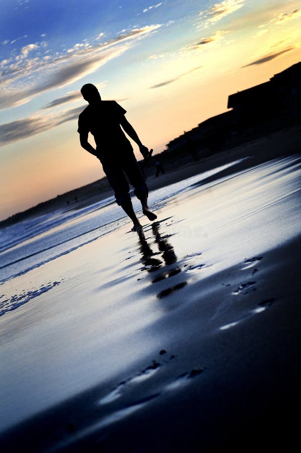 Lonely walk stock photo. Image of health, cloudy, beach - 10068120