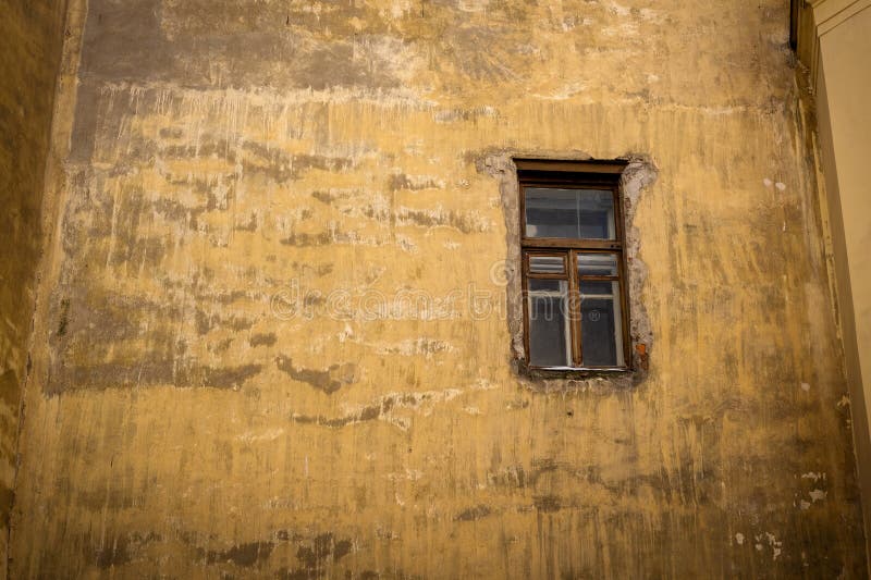 Decrepit Facade of the Old Brick House Stock Photo - Image of grunge ...