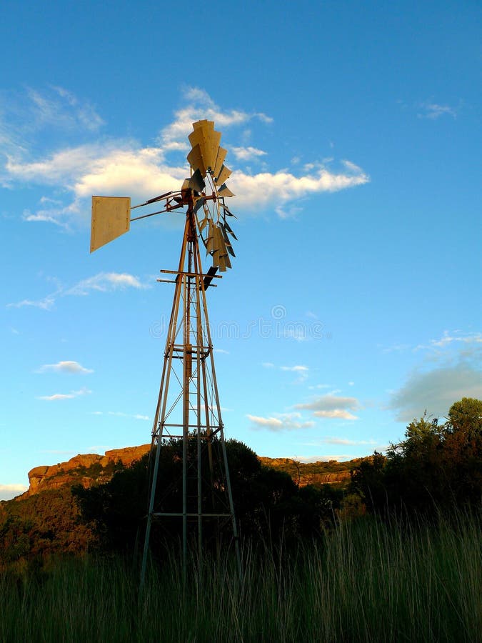 A Lonely Windpump in the Veld Stock Image - Image of landscape ...