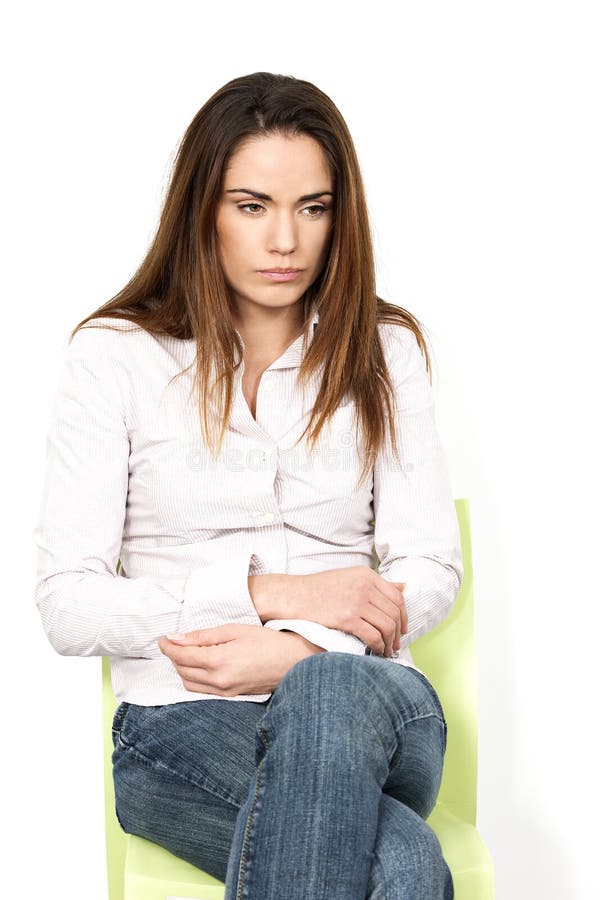 Lonely young woman stock image. Image of adult, expression - 32396805