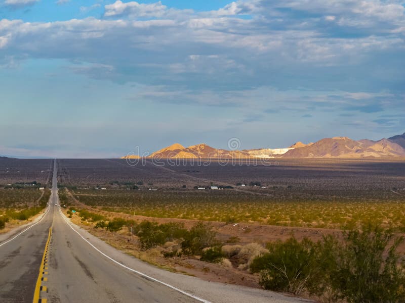 Lonesome Stretch of Highway at Sunset Stock Photo - Image of byway ...