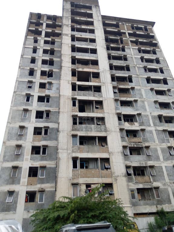 Long-abandoned Multi-storey Building, Shot Behind the Building during ...