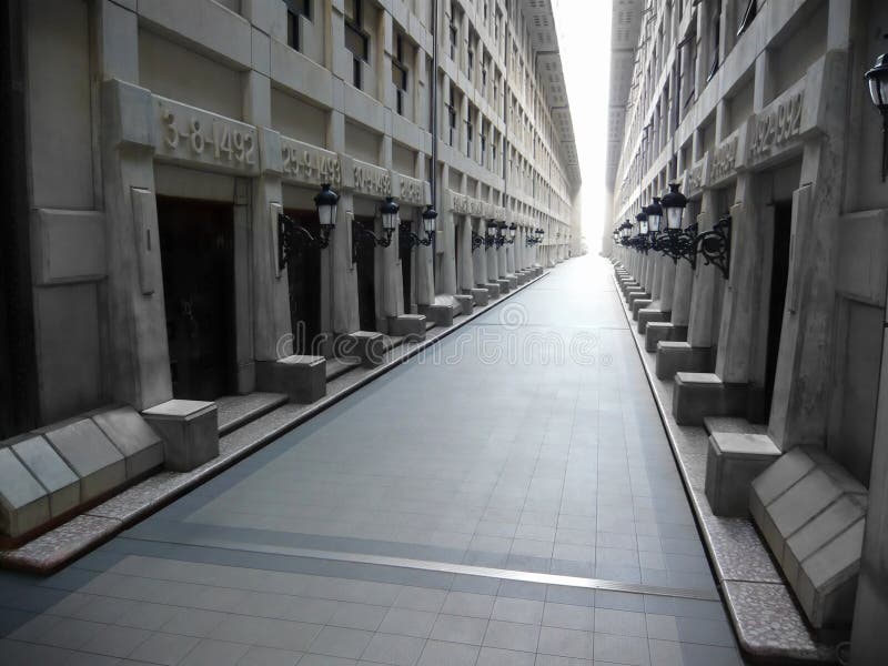 Long ancient corridor stock image. Image of construction - 8191605