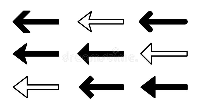 Long Arrow Icon Set Collection in Rounded Corner Stock Illustration ...