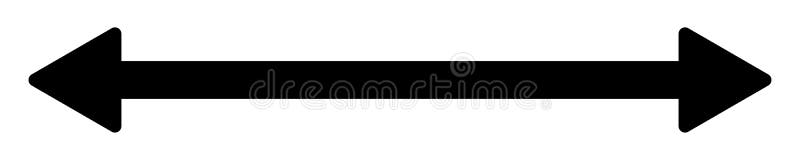 Long Arrow Vector Icon. Black Horizontal Double Arrow Stock Vector ...