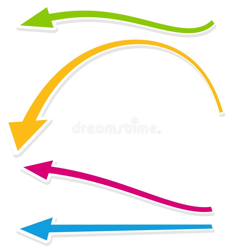 Set of Colorful Left-Right, Up-Down Arrows Cut in Circles Stock Vector ...