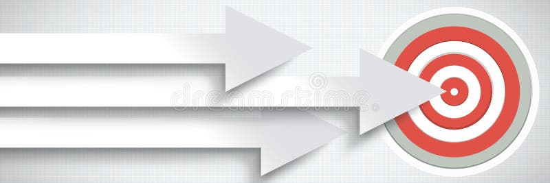 Long Arrows Pointing at Target Stock Illustration - Illustration of ...