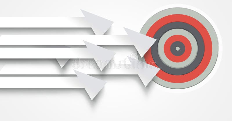 Long Arrows Pointing at Target Stock Illustration - Illustration of ...